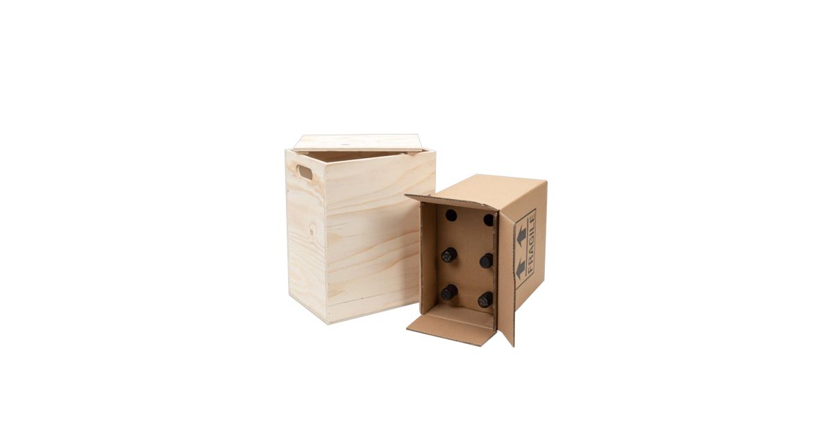 Buy 6 Bottle Wooden Wine Box - VINVM