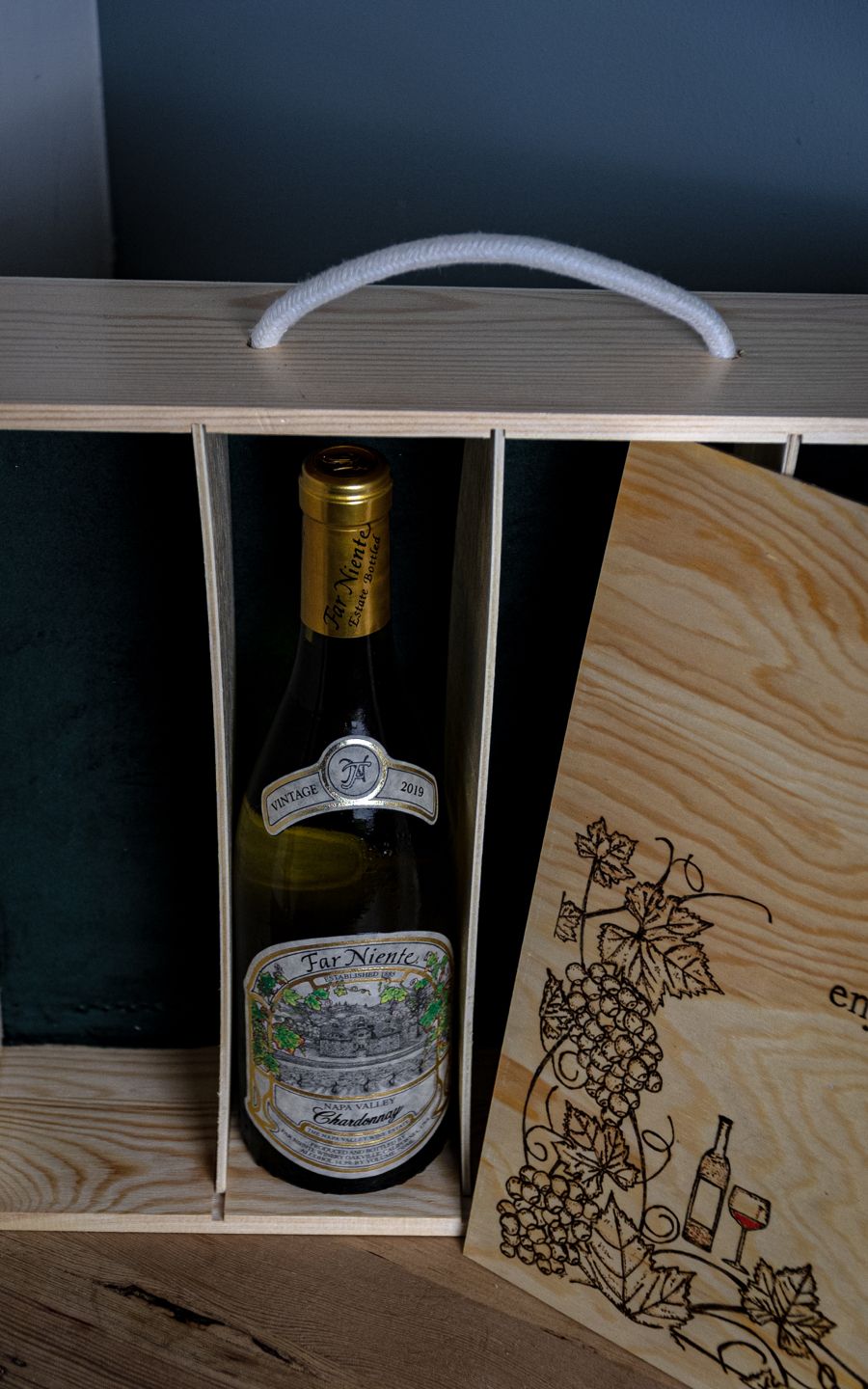 Buy 4 Bottle Hand Burned Pre-Made Wine Box - VINVM